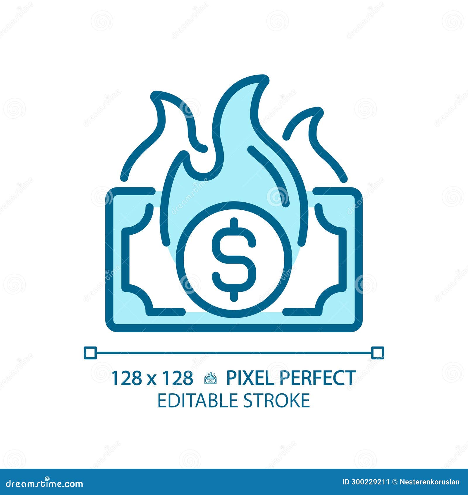 2D Thin Linear Pixel Perfect Simple Blue Inflation Icon Stock ...