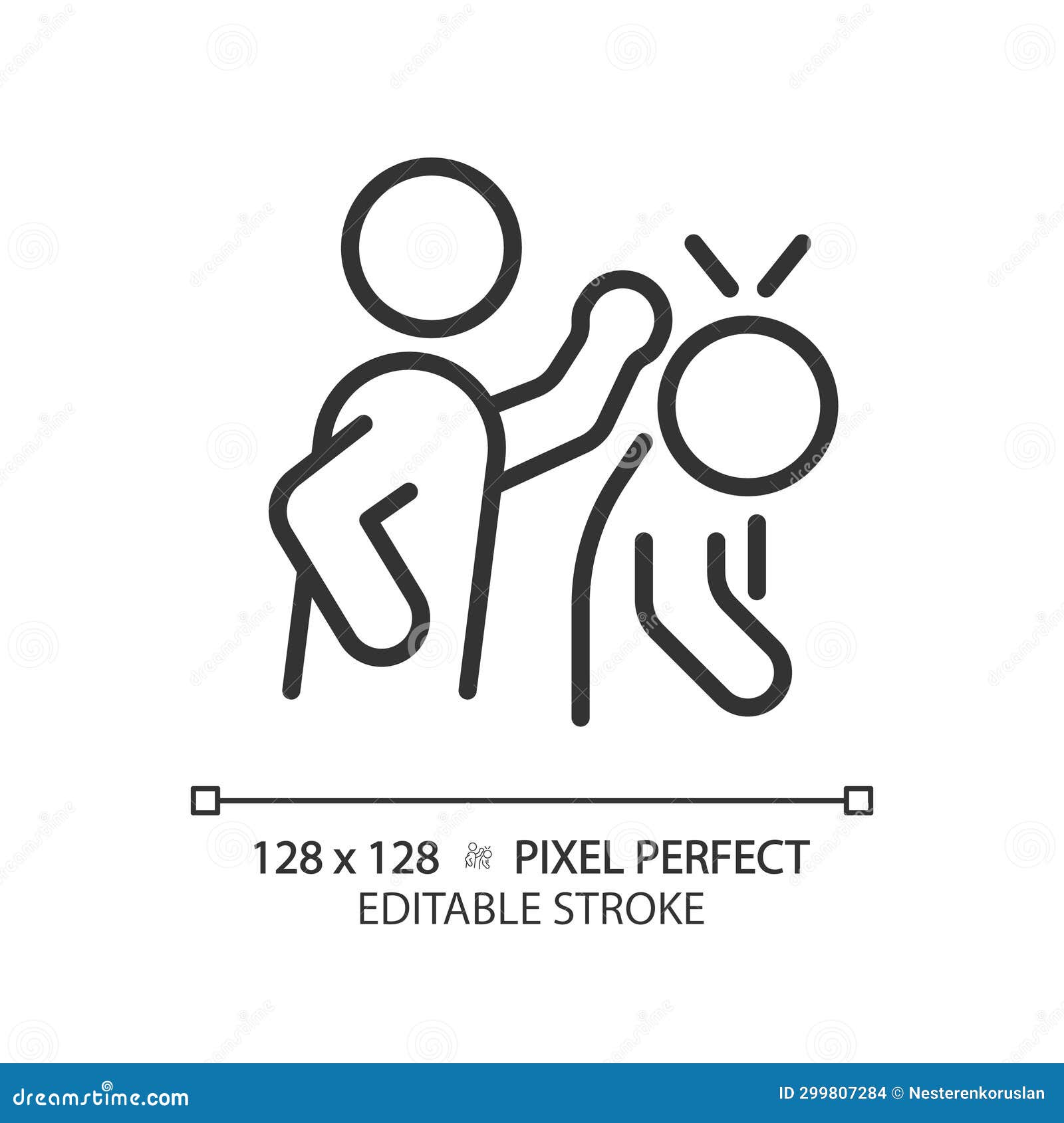 2D Thin Linear Simple Black Abuse Icon Stock Vector - Illustration of ...