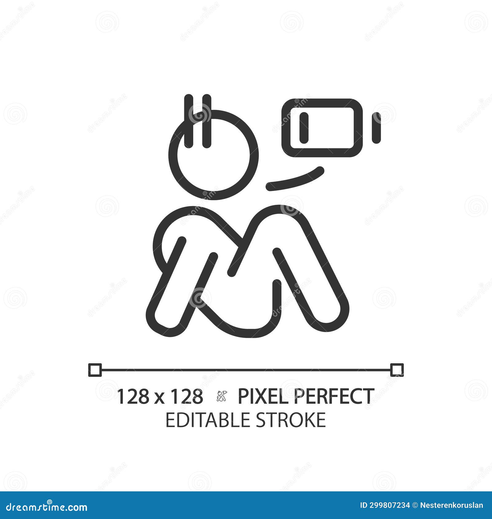 2D Thin Linear Simple Black Apathy Icon Vector Illustration ...