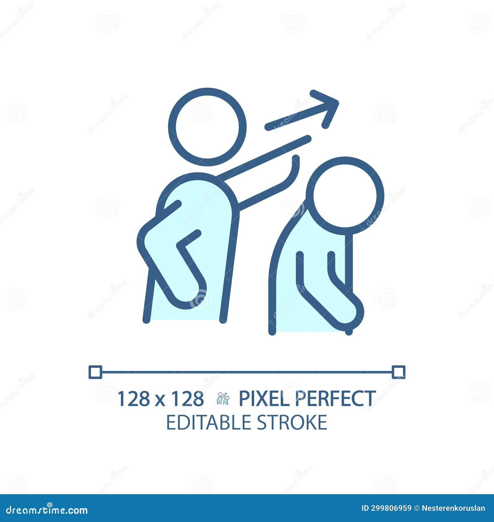 2D Thin Linear Simple Blue Banishment Icon Stock Illustration ...