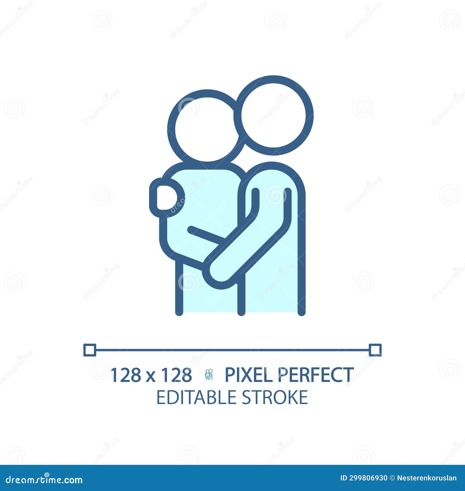 2D Thin Linear Simple Blue Caretaking Icon Stock Vector - Illustration ...