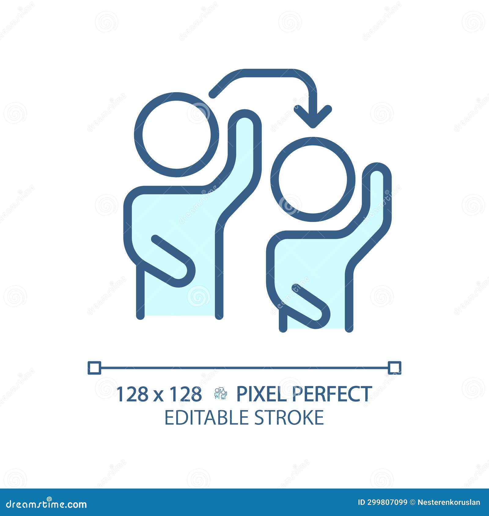 2D Thin Linear Simple Blue Imitation Icon Stock Vector - Illustration ...