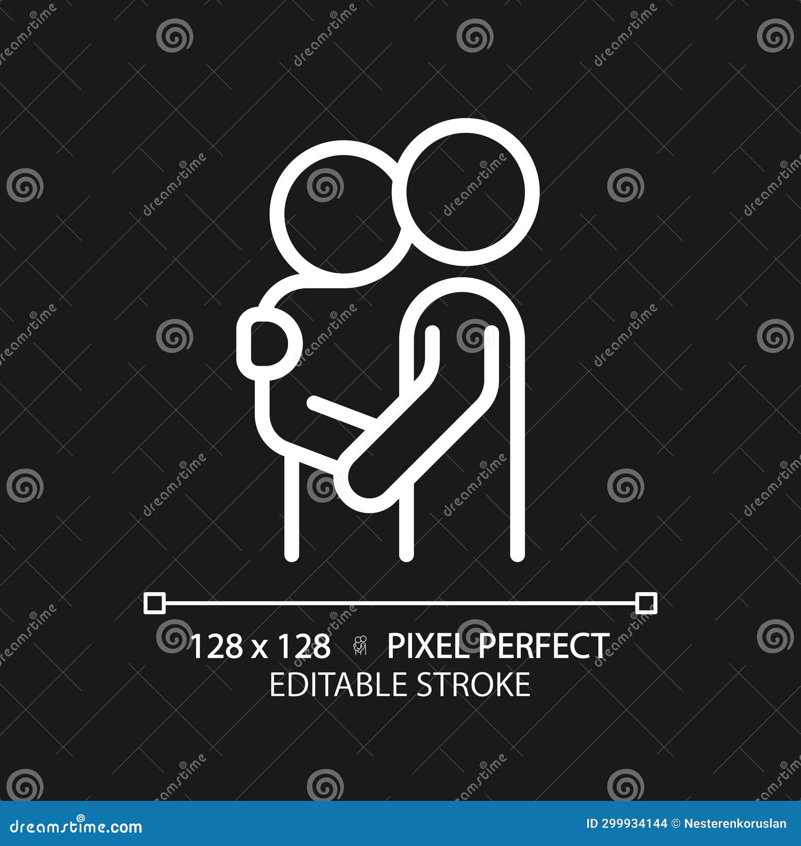 2D Thin Linear Simple White Caretaking Icon Stock Illustration ...