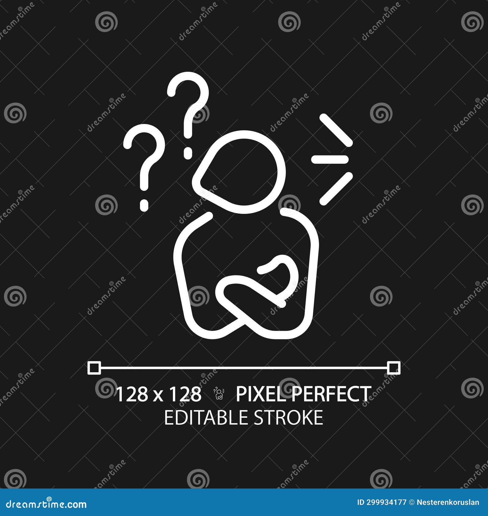 2D Thin Linear Simple White Ignoring Icon Stock Illustration ...