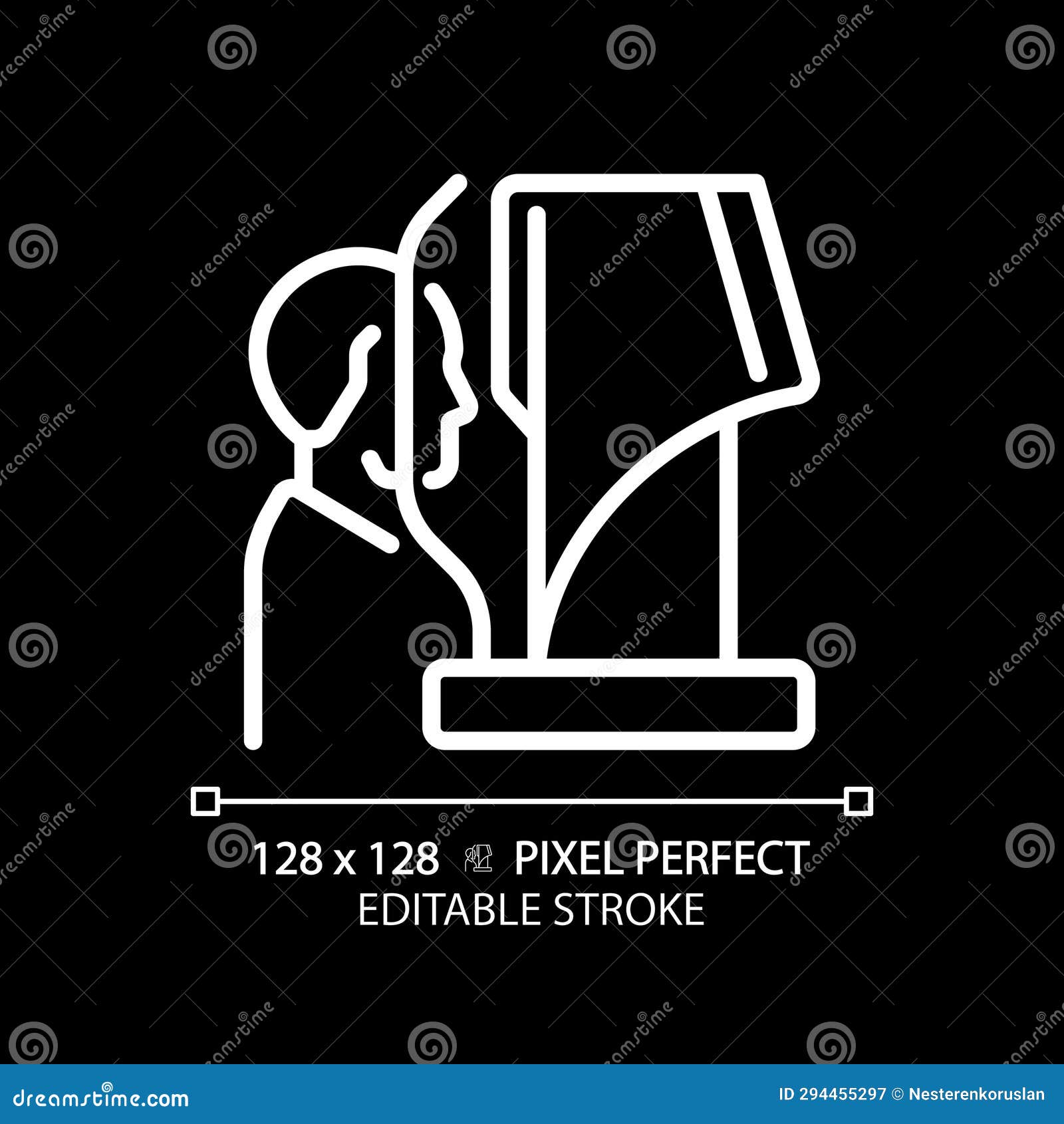 2D Thin Linear White Computerized Eye Testing Icon Stock Vector ...