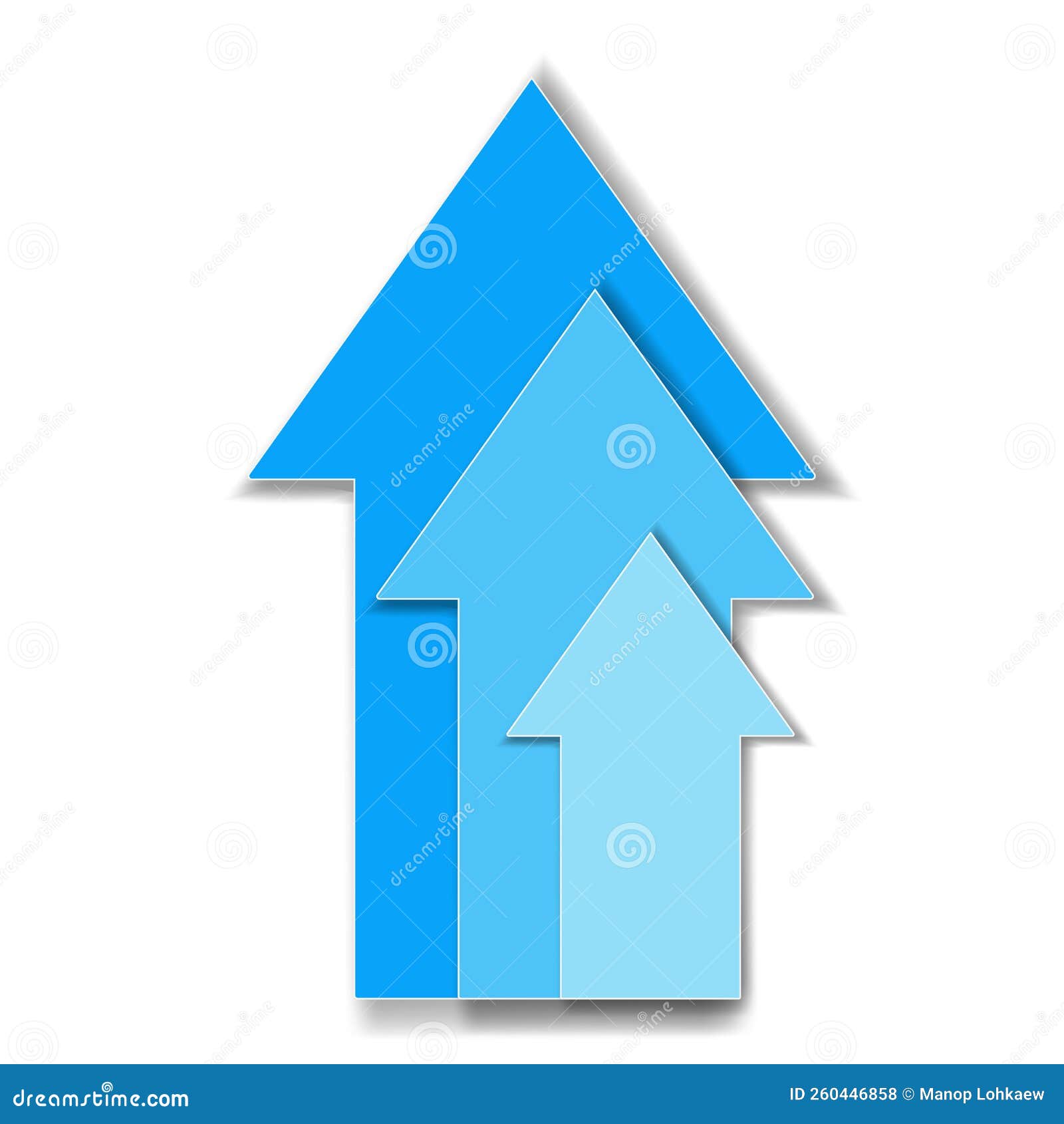 3d Three Blue Up Arrows on White Background Vector Illustration Stock ...