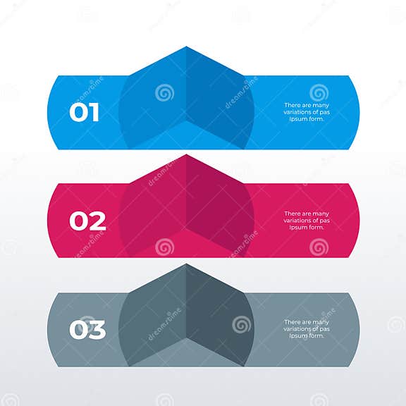 3D Three List Infographic Template Design. Business Concept Infograph ...