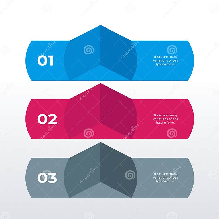 3D Three List Infographic Template Design. Business Concept Infograph ...