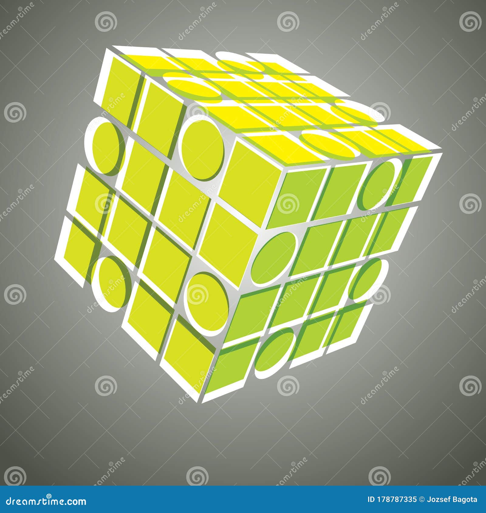 3D Three Sided Cube Puzzle Box Stock Vector - Illustration of outline ...