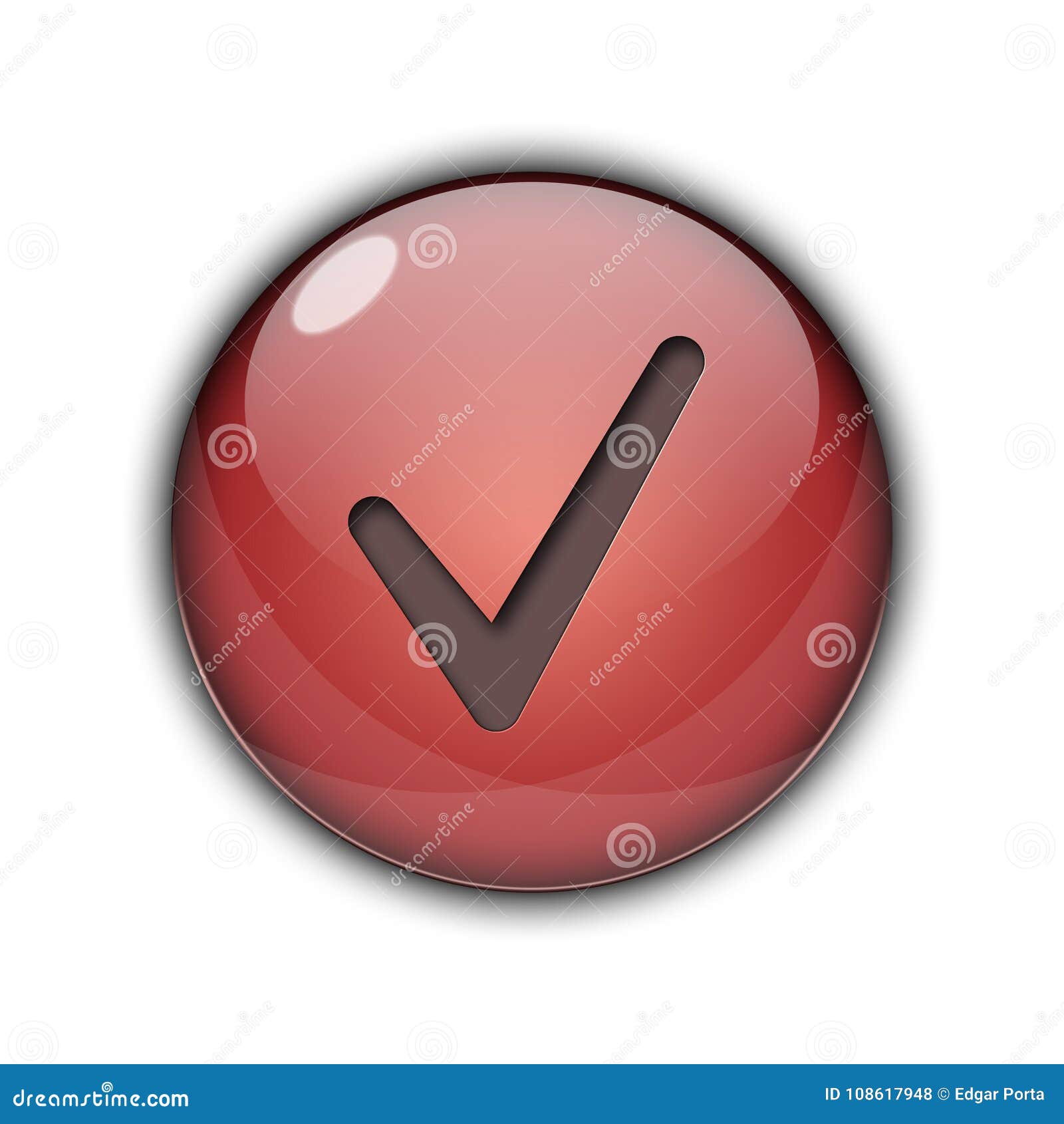 Tick Like Button red stock illustration. Illustration of darkblue ...
