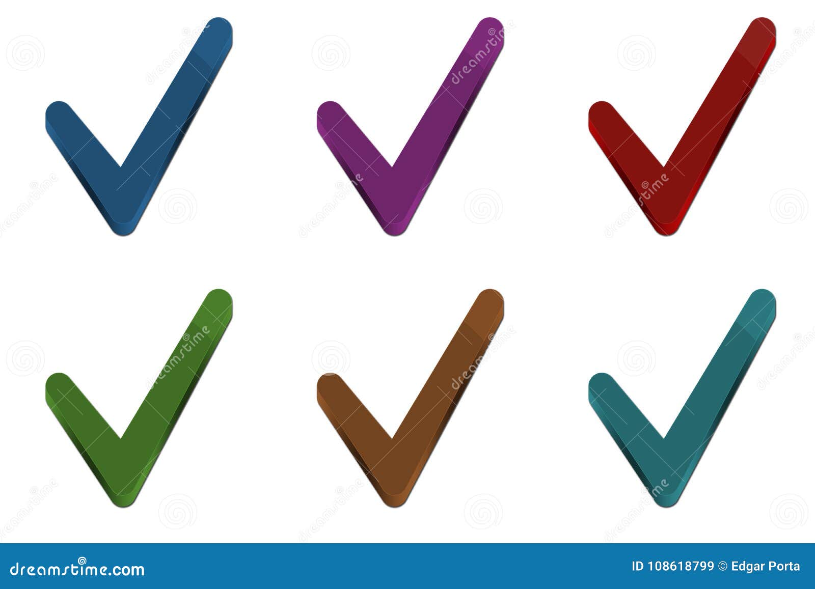 3D Tick Like Symbol Multicolor Stock Illustration - Illustration of ...