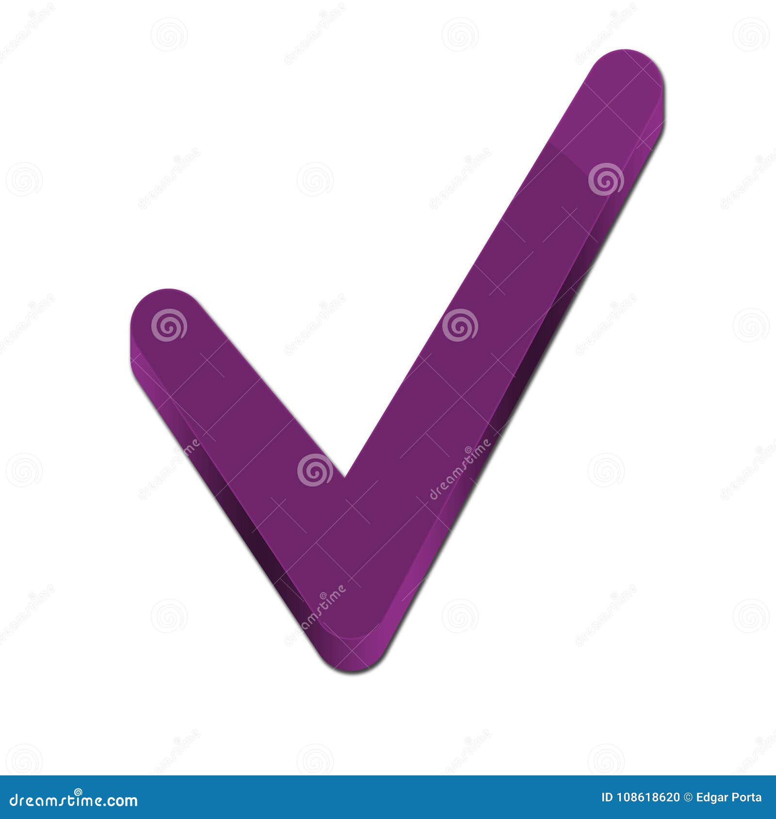 3D Tick Like Symbol Purple stock abbildung. Illustration von ikone ...