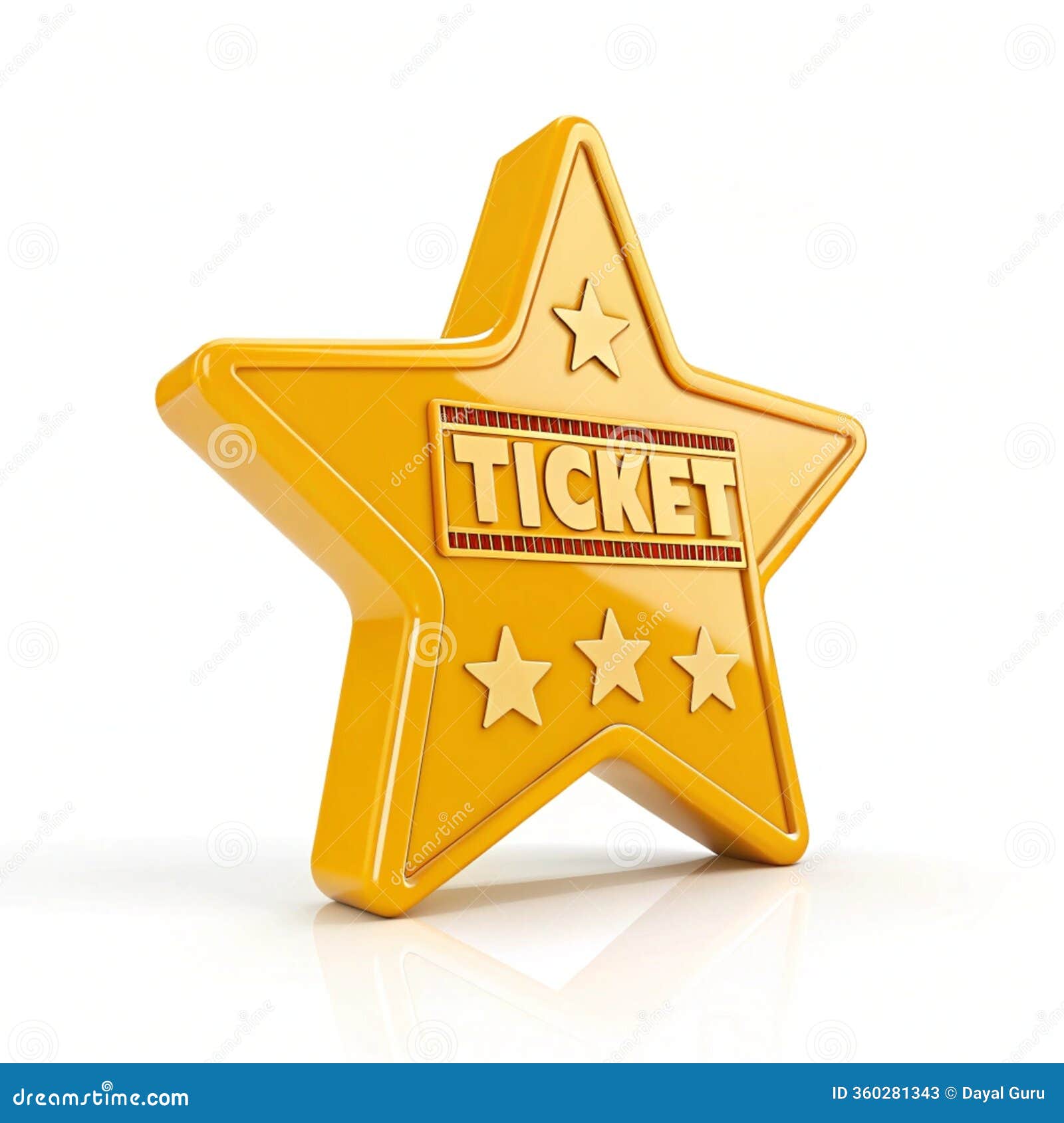 3D Ticket Star Icon Isolated on Transparent Background Stock ...