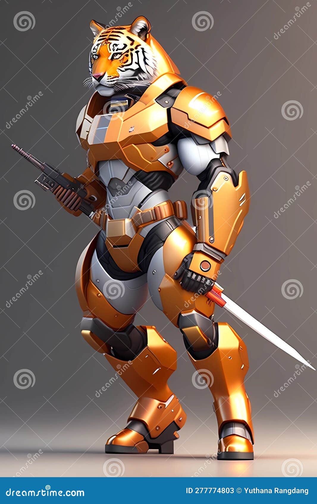 3d Tiger Modern Anime Style Art , Generate by Ai Stock Illustration ...