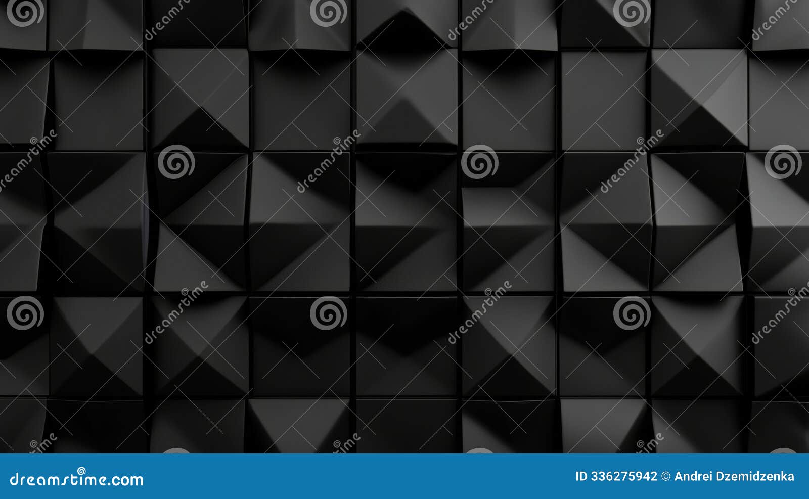 3D Tile Wallpaper with Triangular Concrete Blocks on a Polished ...