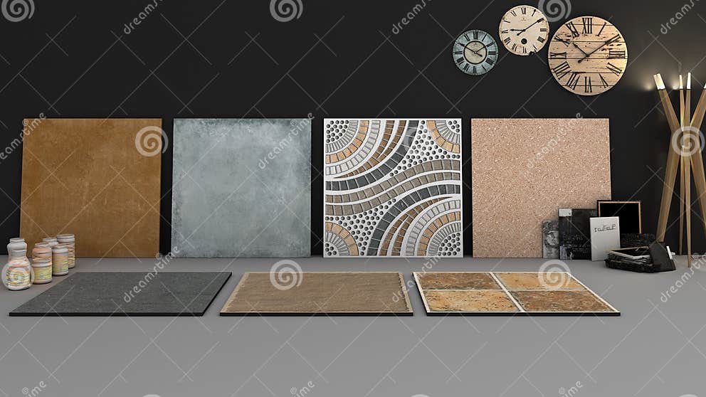 3D Tiles Visualization, Tiles Preview, Tiles Banner Stock Illustration ...