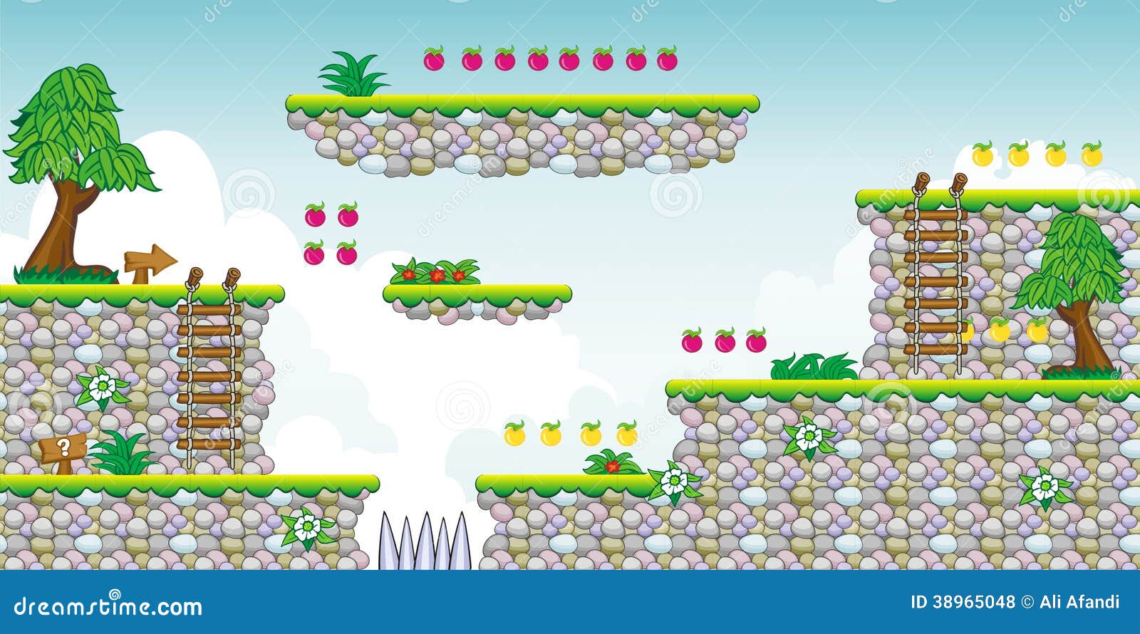 2D Tileset Platform Game 19 Stock Vector - Illustration of design ...