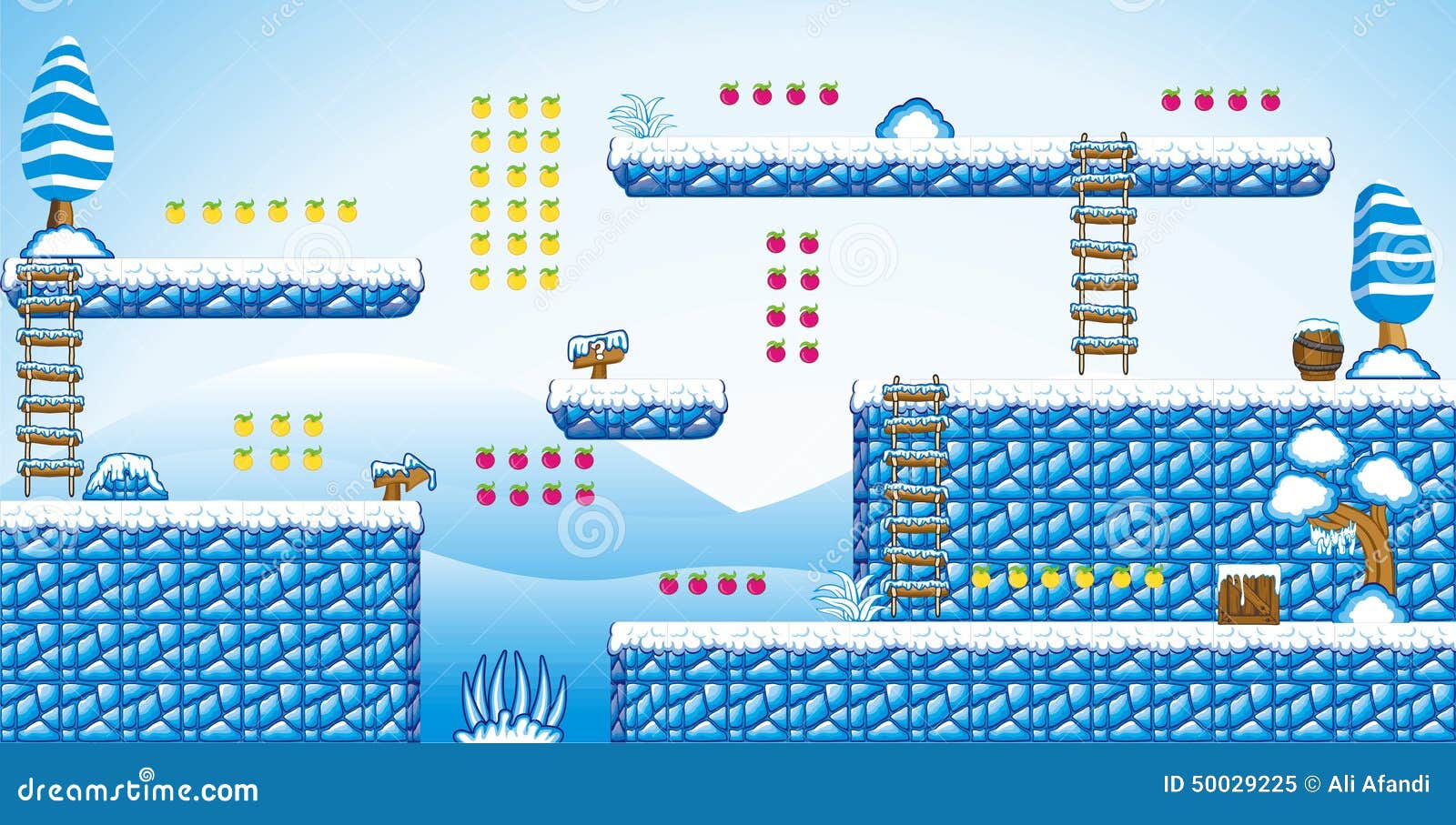 2D Tileset Platform Game 39 Stock Vector - Illustration of life ...