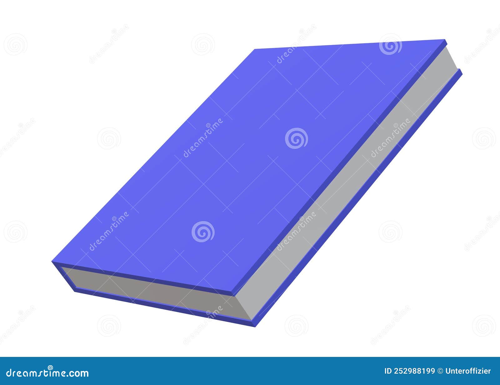 A 3D Tilted Thick Indigo Blue Cover Book Set Against A White Backdrop ...