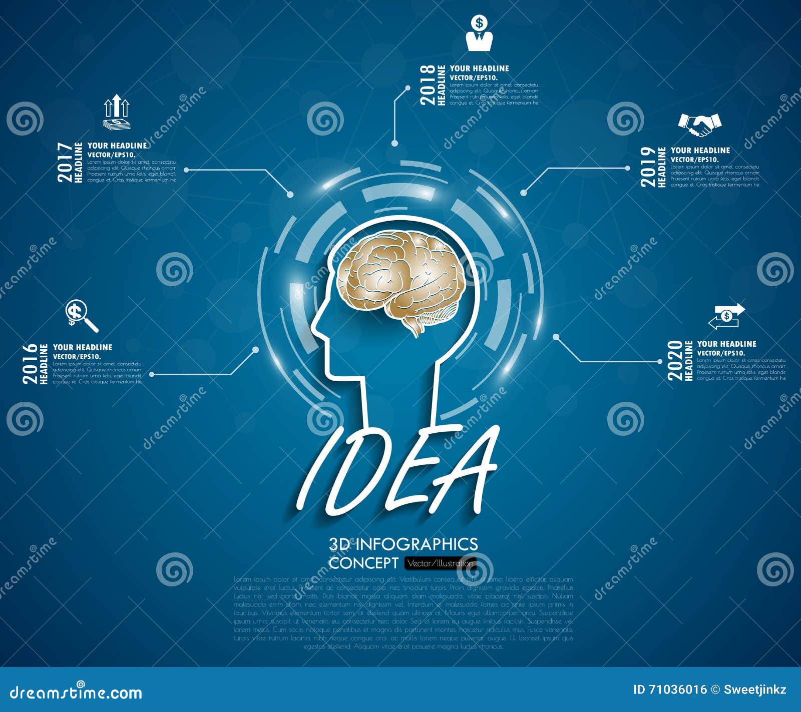 3d Timeline Infographics with Icons Set. Vector. Illustration. Stock ...