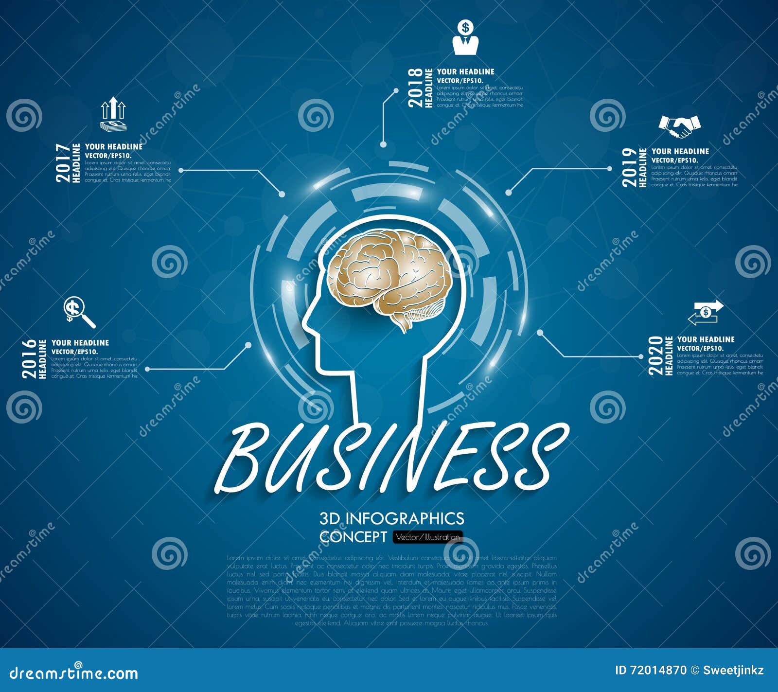 3d Timeline Infographics with Icons Set. Vector. Illustration. Stock ...