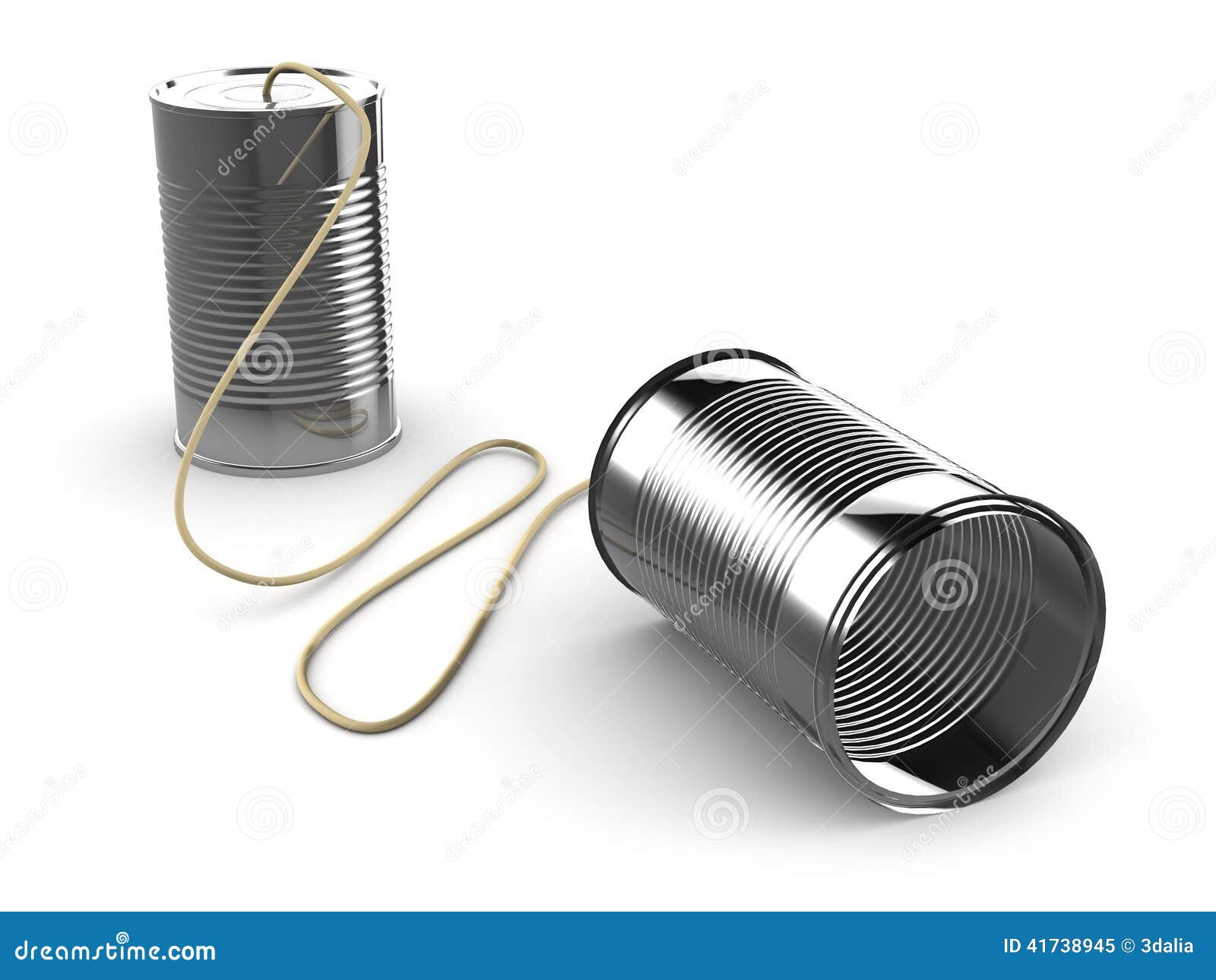 3d Tin Can Communication Device Stock Illustration - Illustration of ...