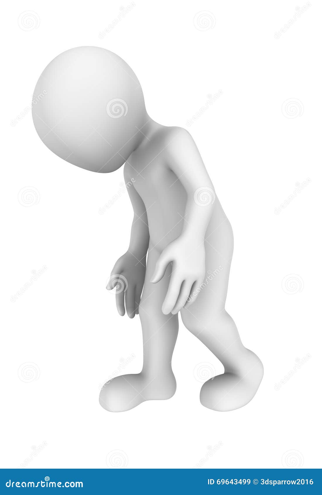 3d Tired Man. Depression Concept Stock Illustration - Illustration of ...