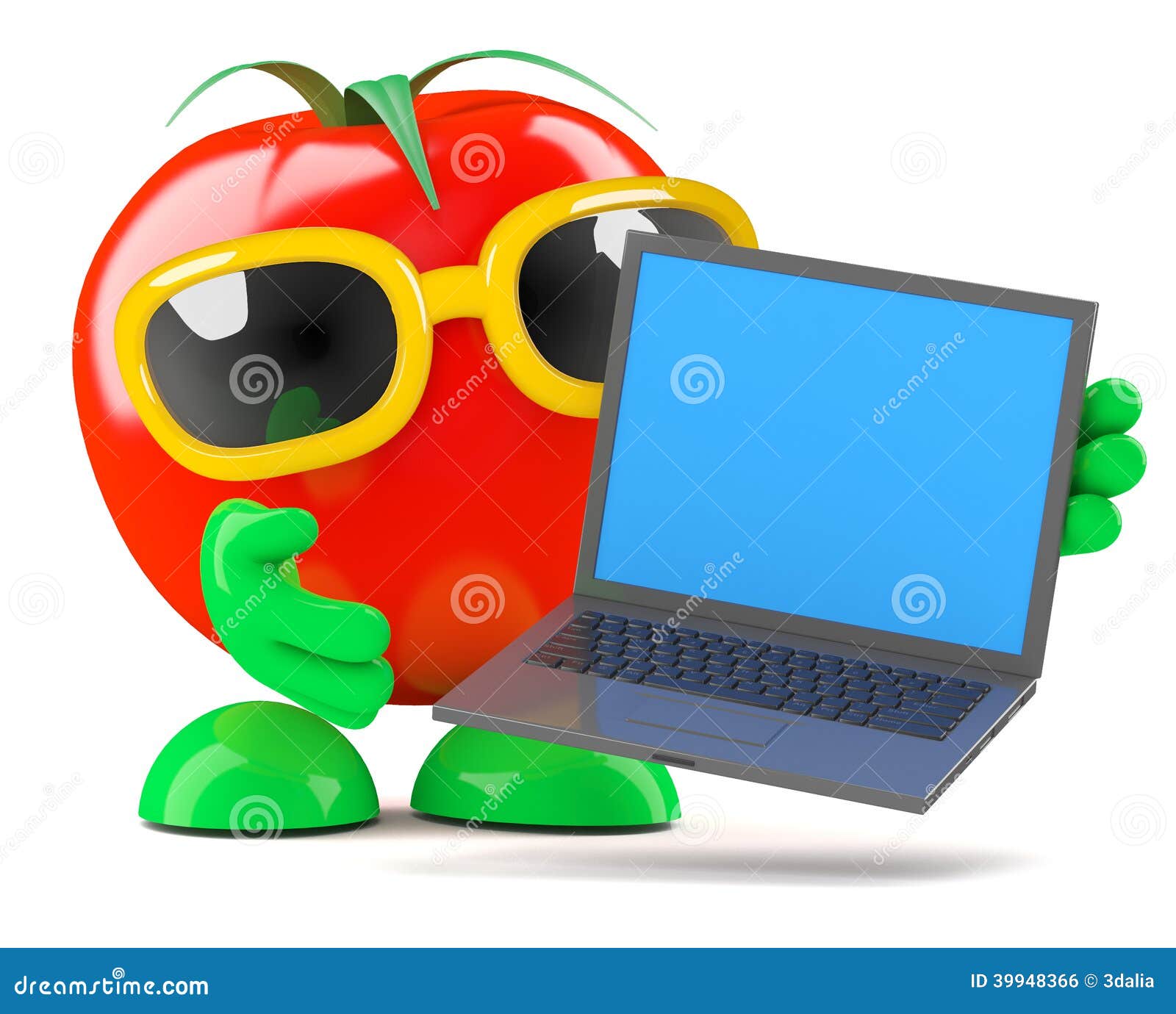 3d Tomato laptop stock illustration. Illustration of meal - 39948366
