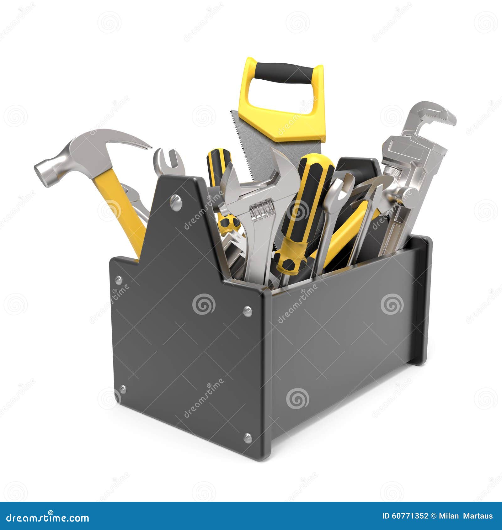 3d Toolbox on White Background Stock Illustration - Illustration of ...