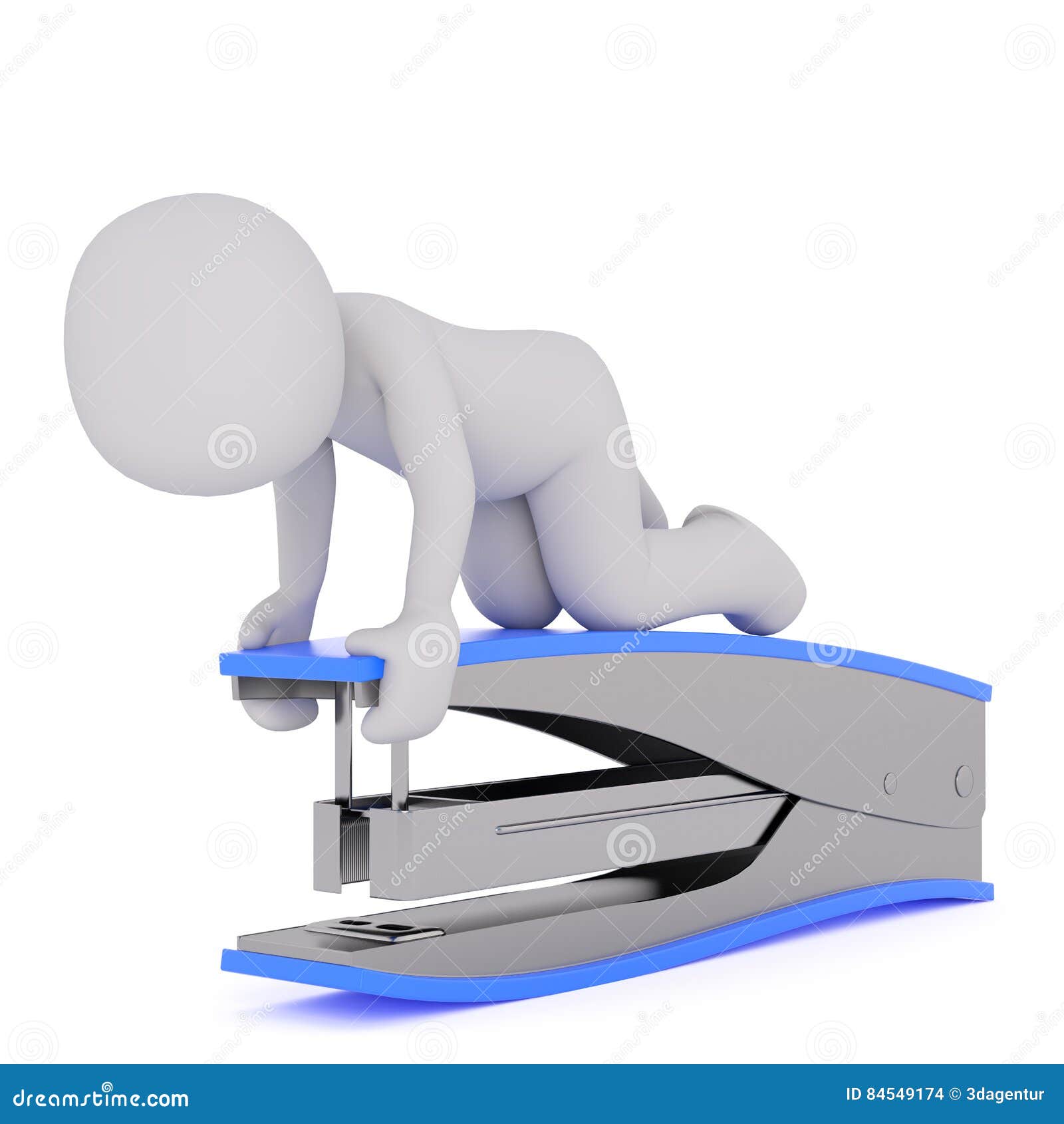 3d Toon Using Large Stapler Stock Illustration - Illustration of wire ...