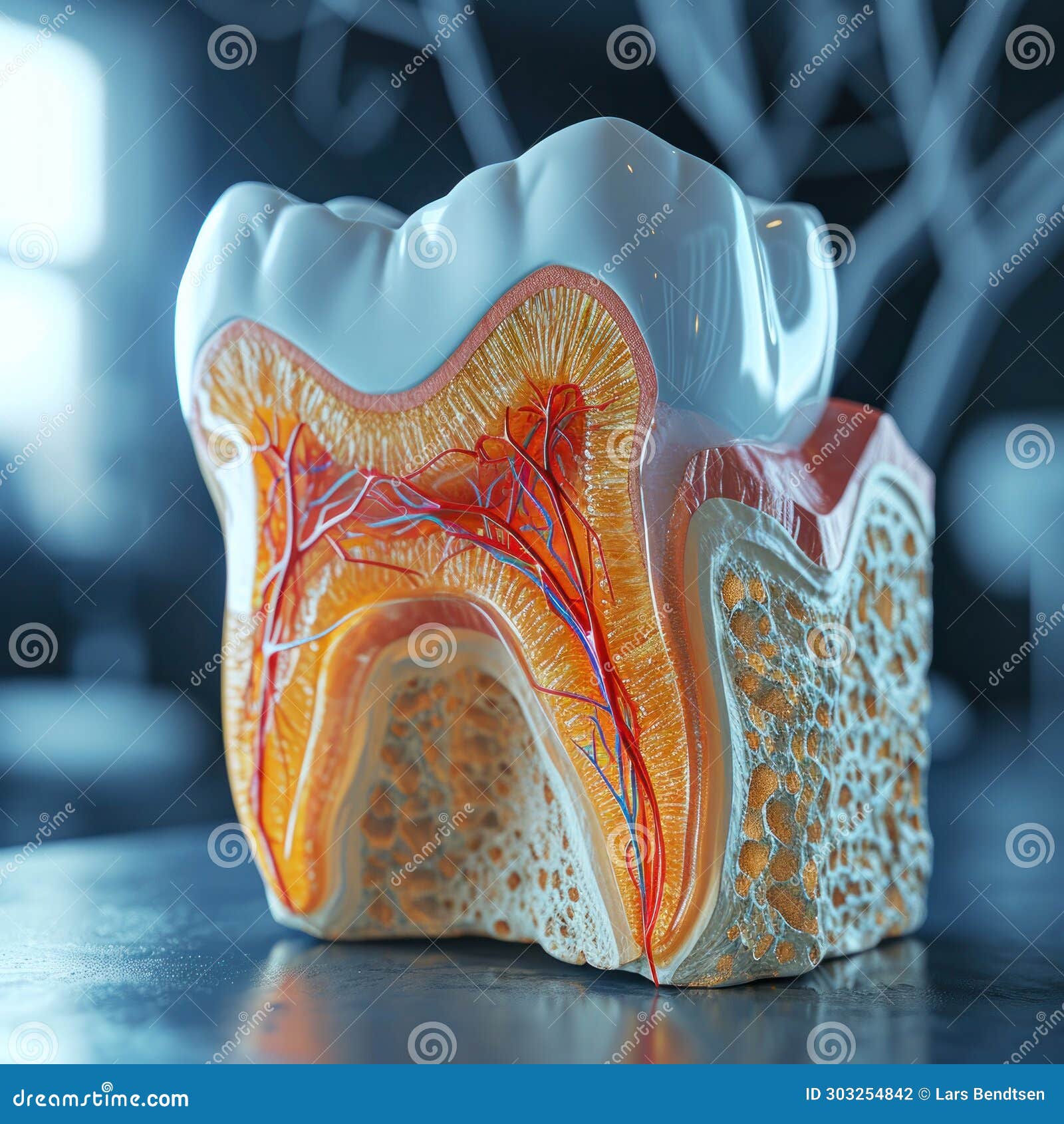 3D Tooth Anatomy Rendering - AI Generated Stock Illustration ...