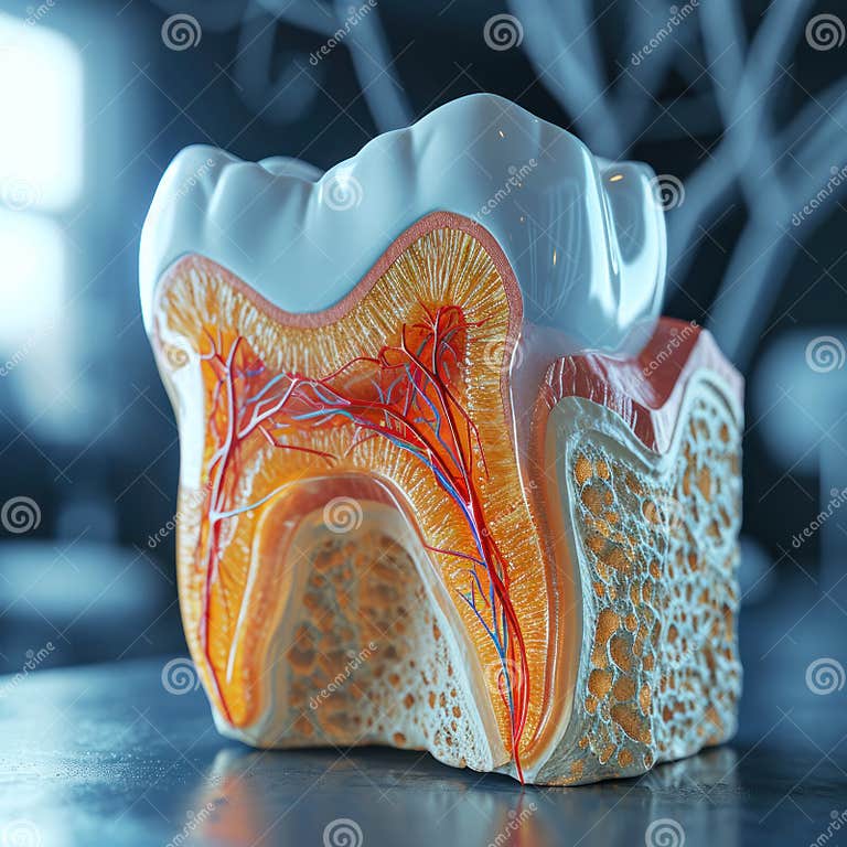 3D Tooth Anatomy Rendering - AI Generated Stock Illustration ...