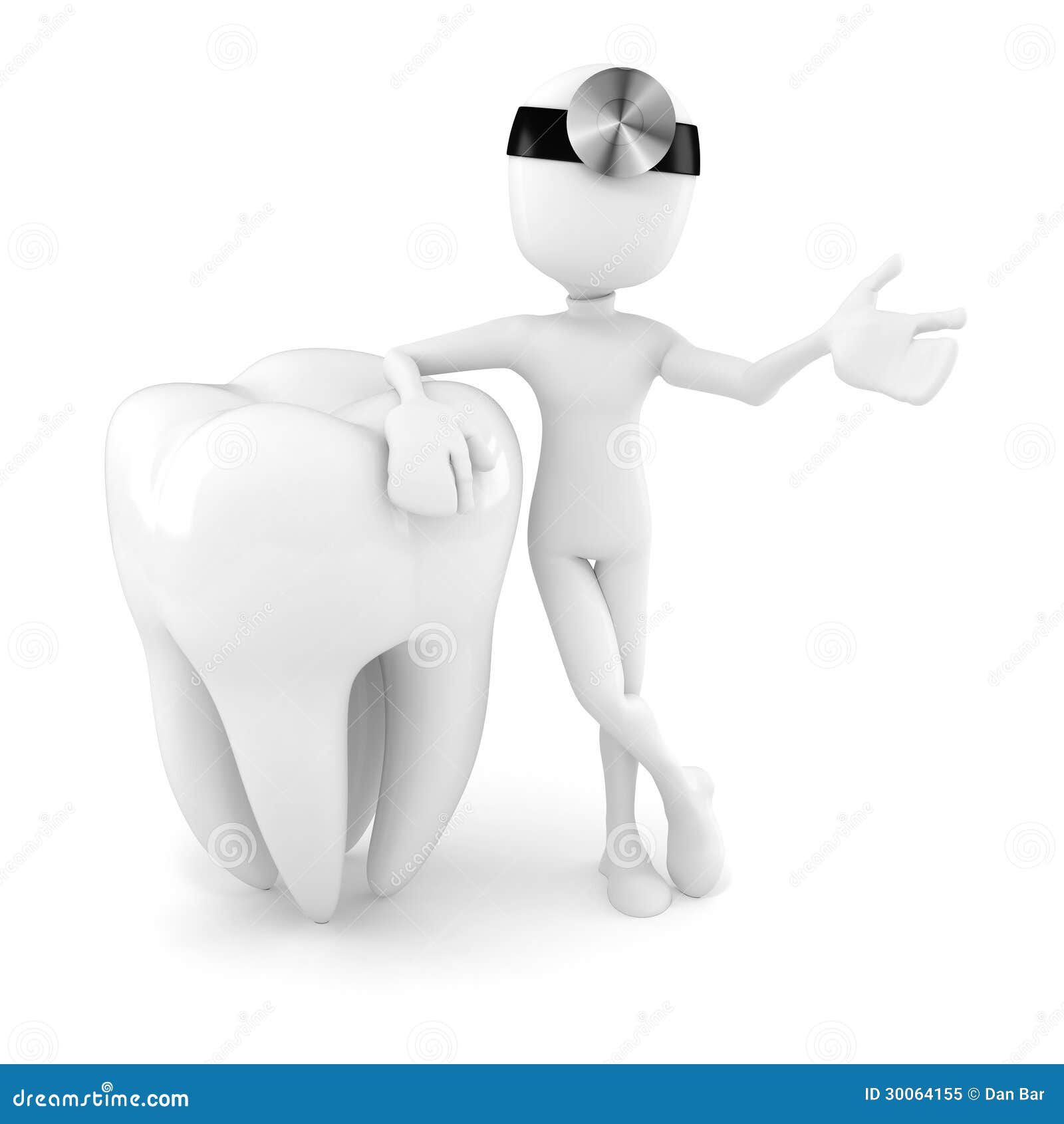 3d tooth and dentist stock illustration. Illustration of bright - 30064155