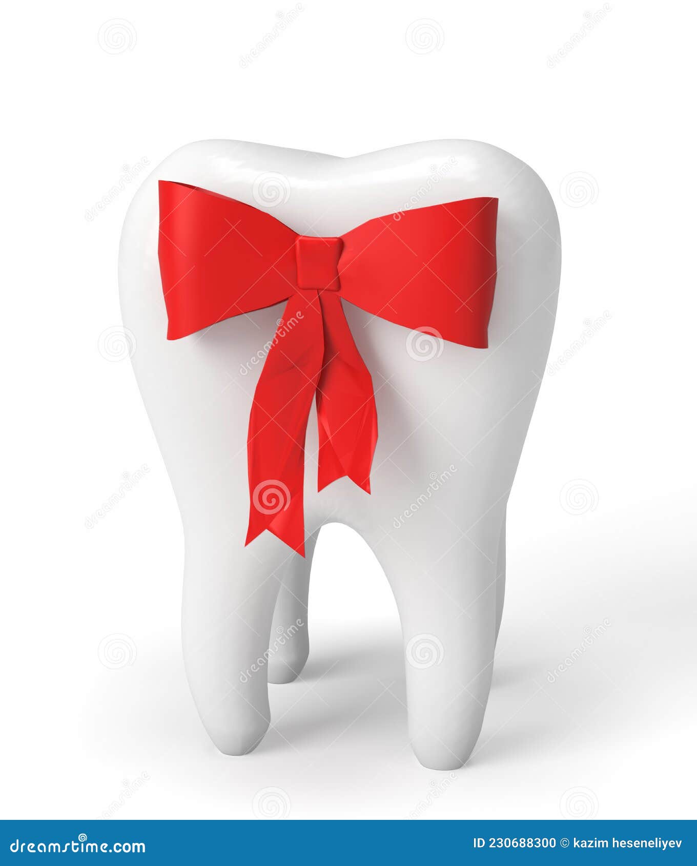 3D Tooth With Rend Ribbon Stock Photo | CartoonDealer.com #230688300