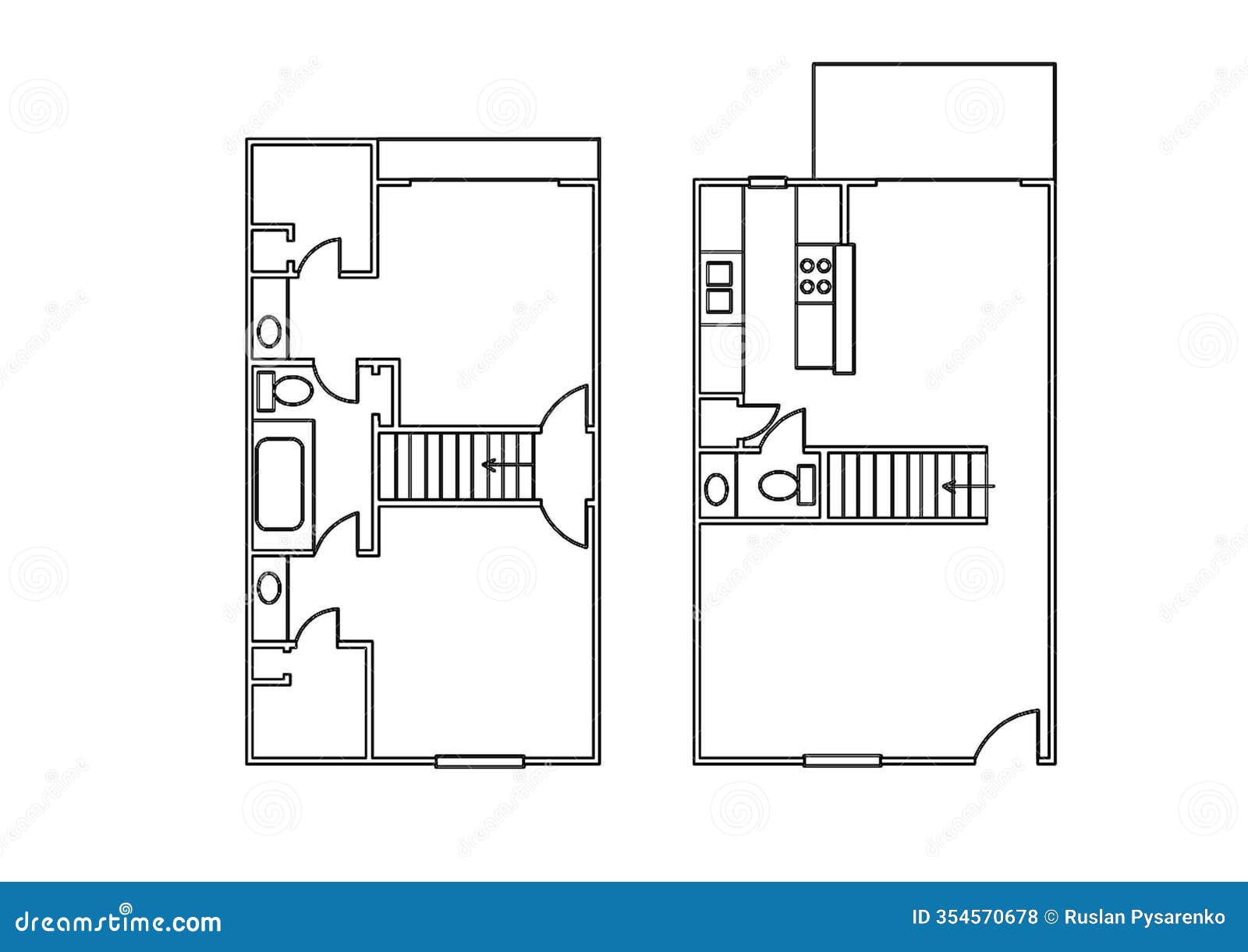 3d Top View Plan Sketch Plan Floor Plan Top Creative Stock Illustration ...