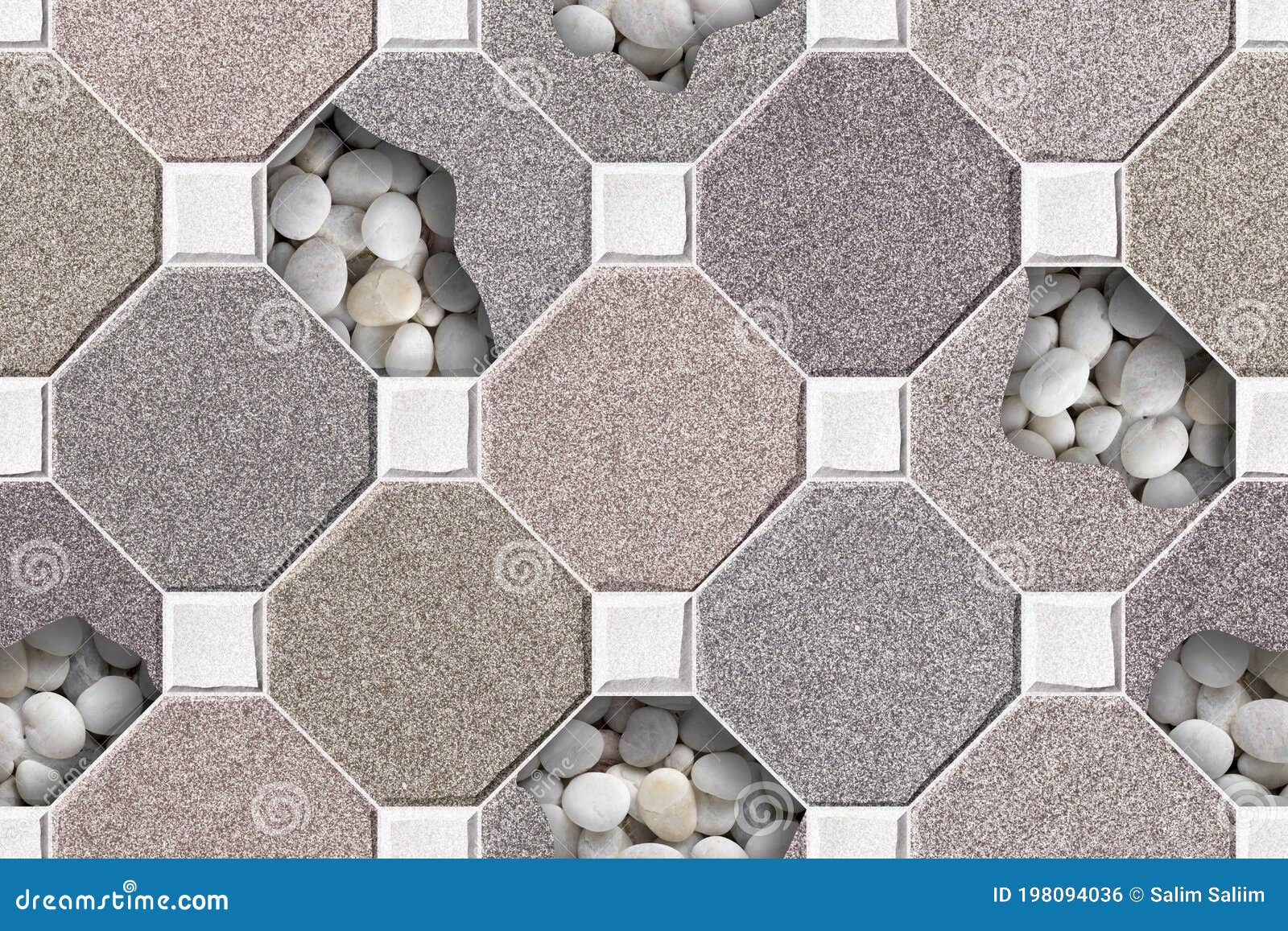 3D Top View Stone Tile for Home Decor Stock Illustration - Illustration ...