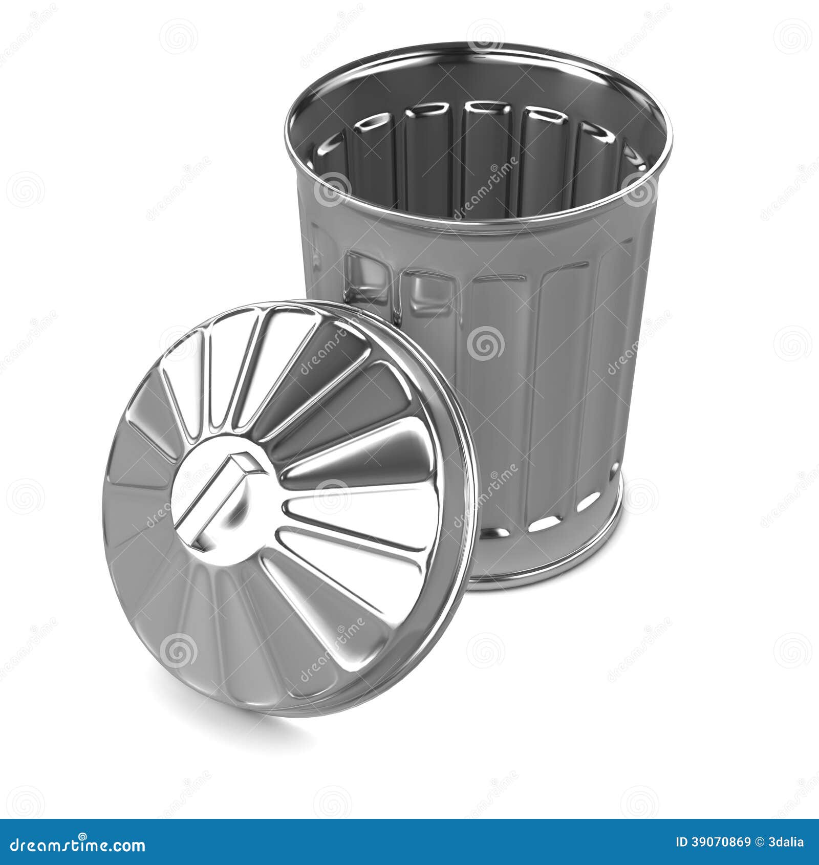 3d Top view trash can stock illustration. Illustration of stainless ...