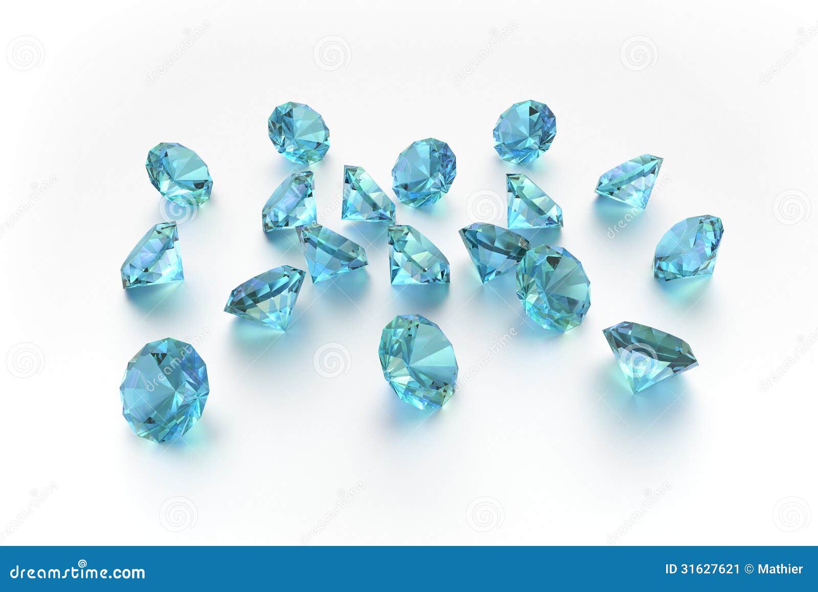 3D Topaas - 18 Blauwe Gemmen Stock Illustratie - Illustration of ...