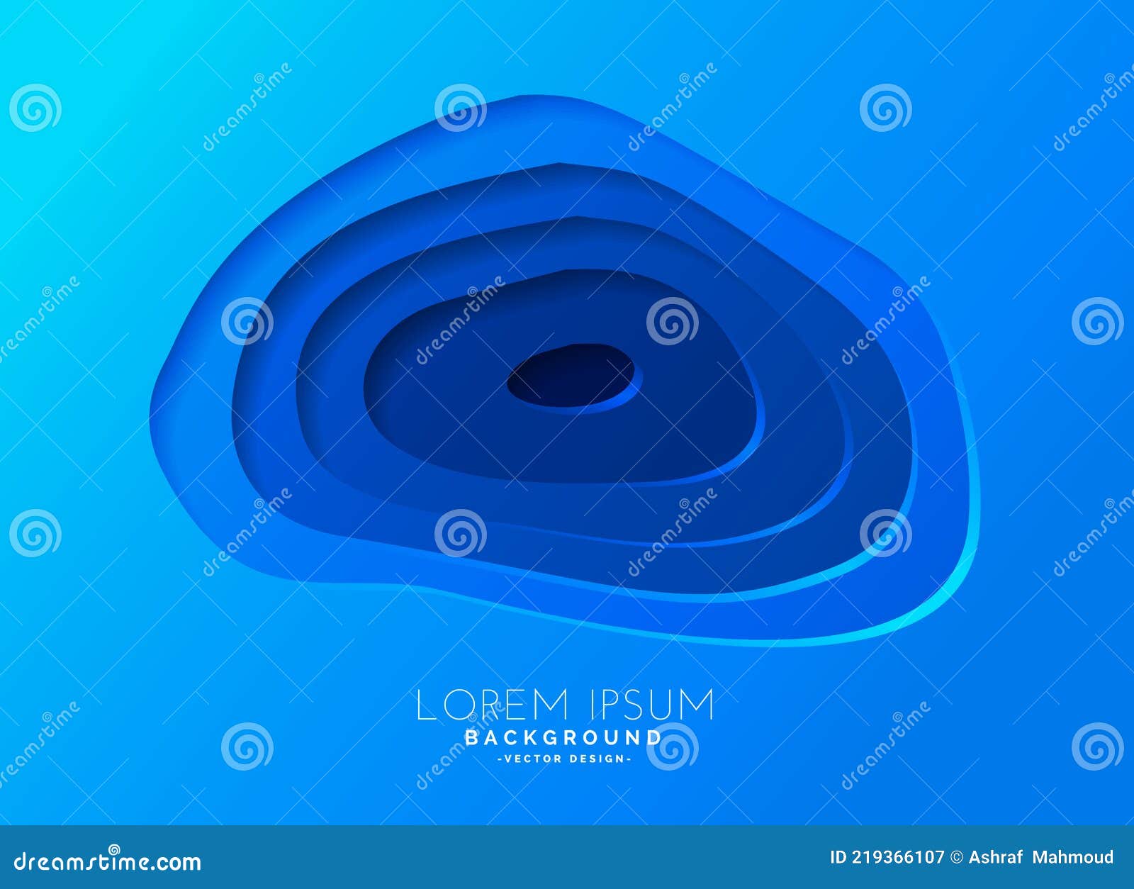 3d Topographic Contour Map of a Deep Ocean Stock Vector - Illustration ...