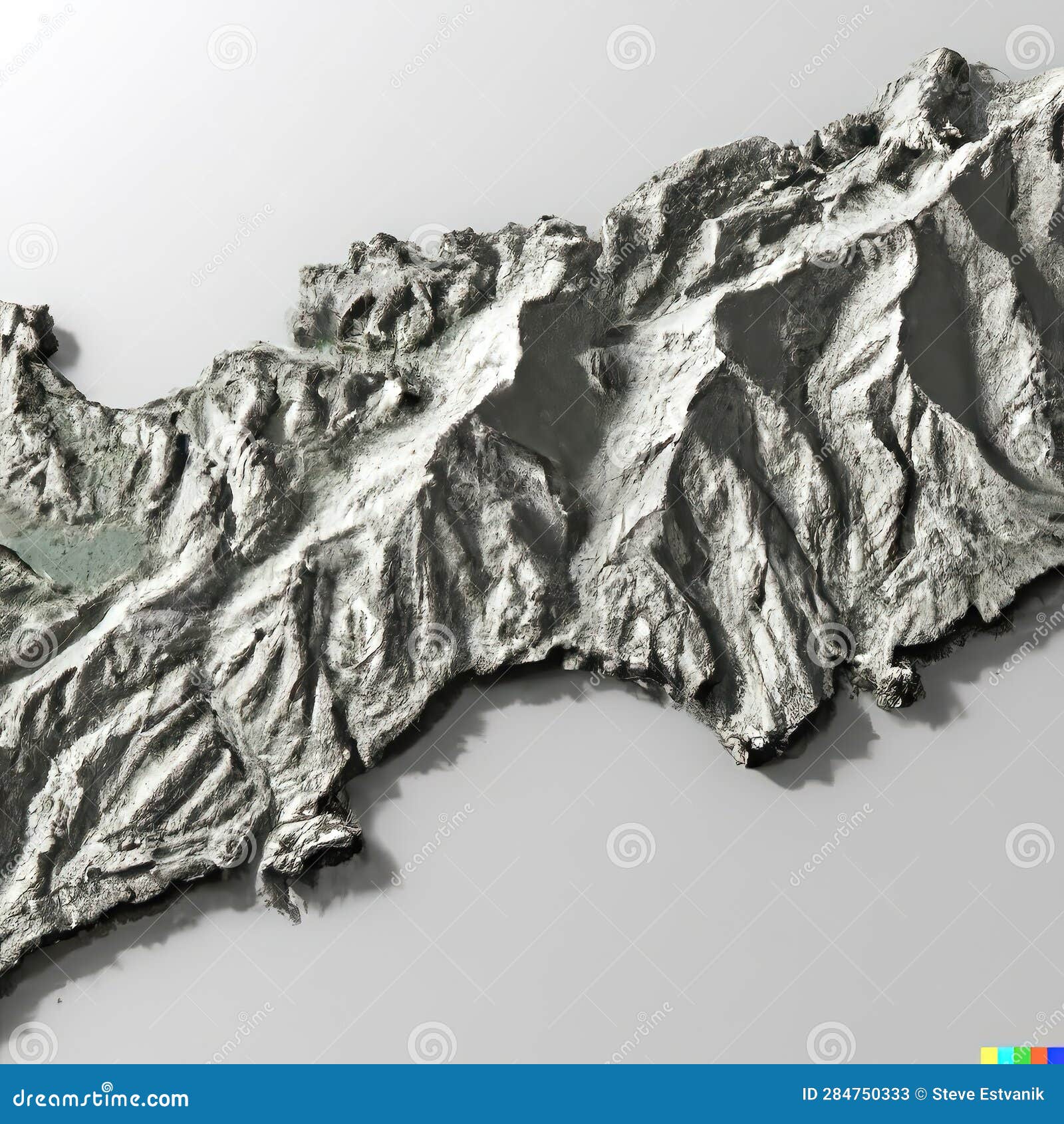 3D Topographic Map of Imaginary Section Himalayas Stock Illustration ...