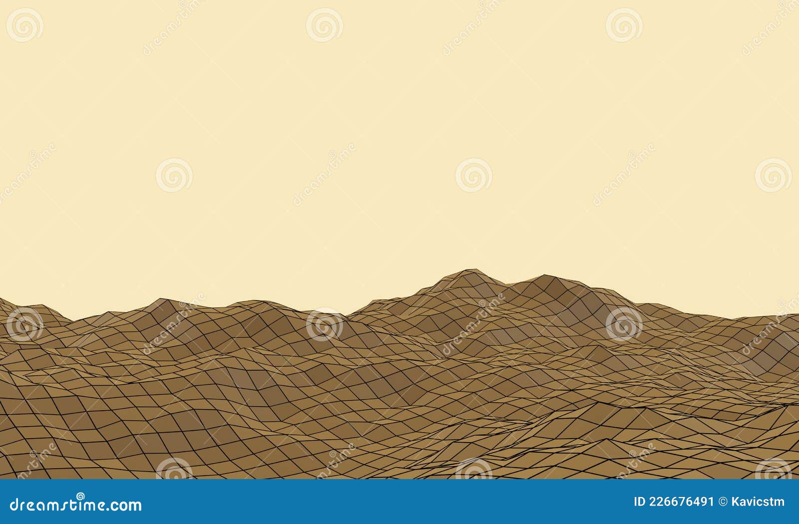 3D Topographic Mountain Grid. Polygon Terrain Stock Illustration ...