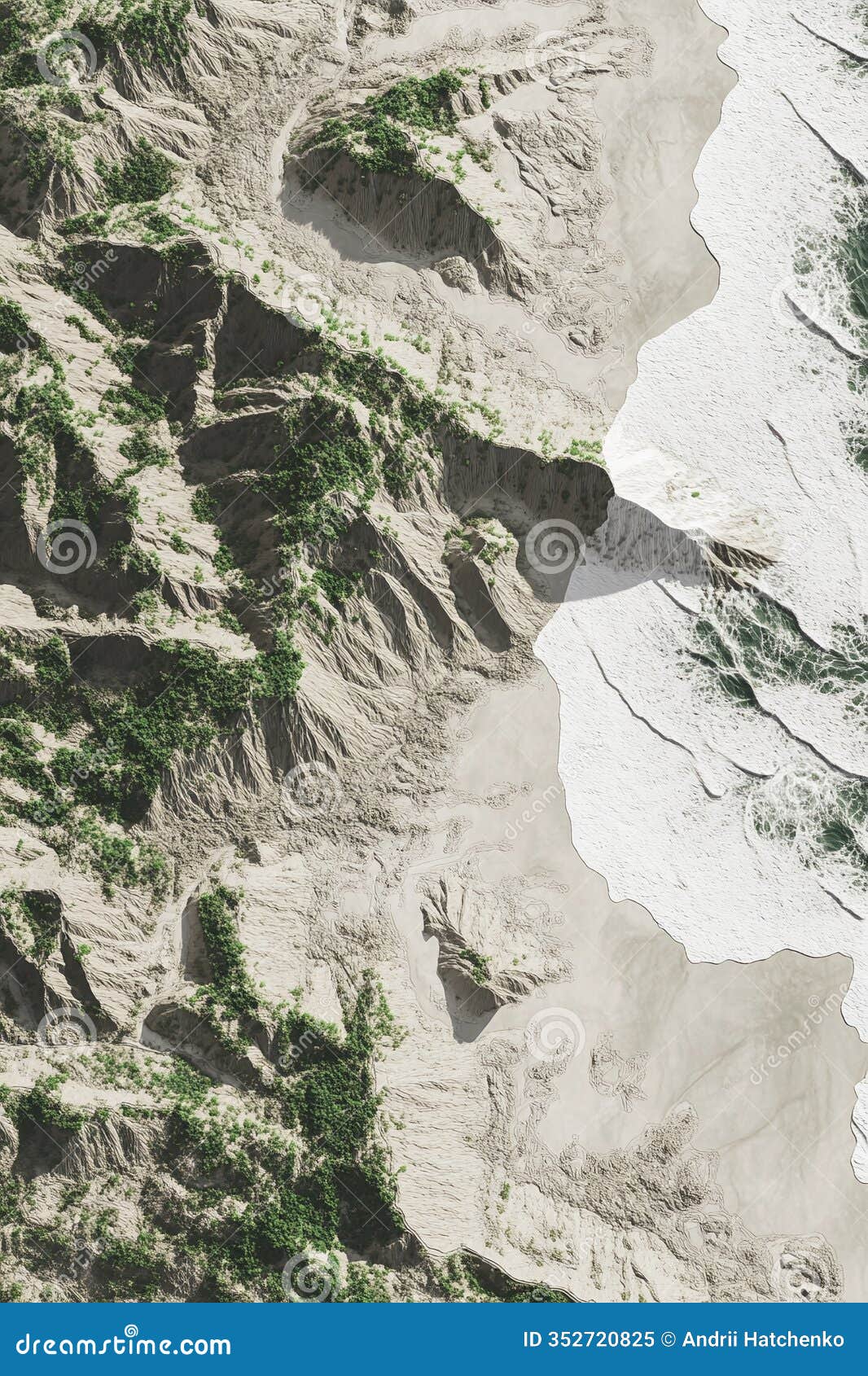3D Topographical Map of a Coastal Region Created Using LiDAR Satellite ...