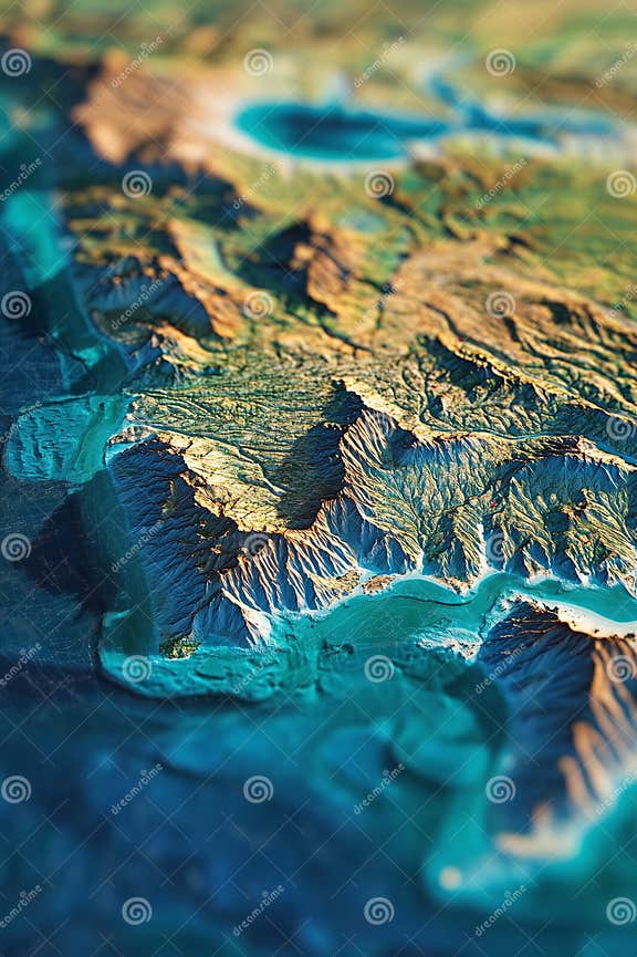 3D Topographical Map of a Coastal Region Created Using LiDAR Satellite ...