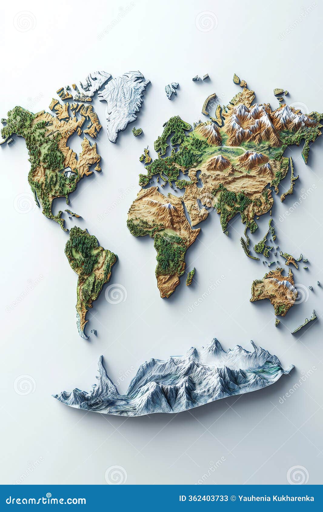 3D Topographical World Map stock illustration. Illustration of visual ...