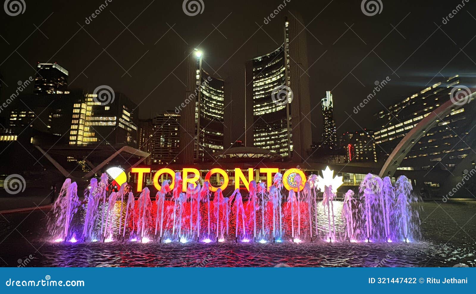 The 3D TORONTO Sign at Nathan Phillips Square in Canada Stock Photo ...