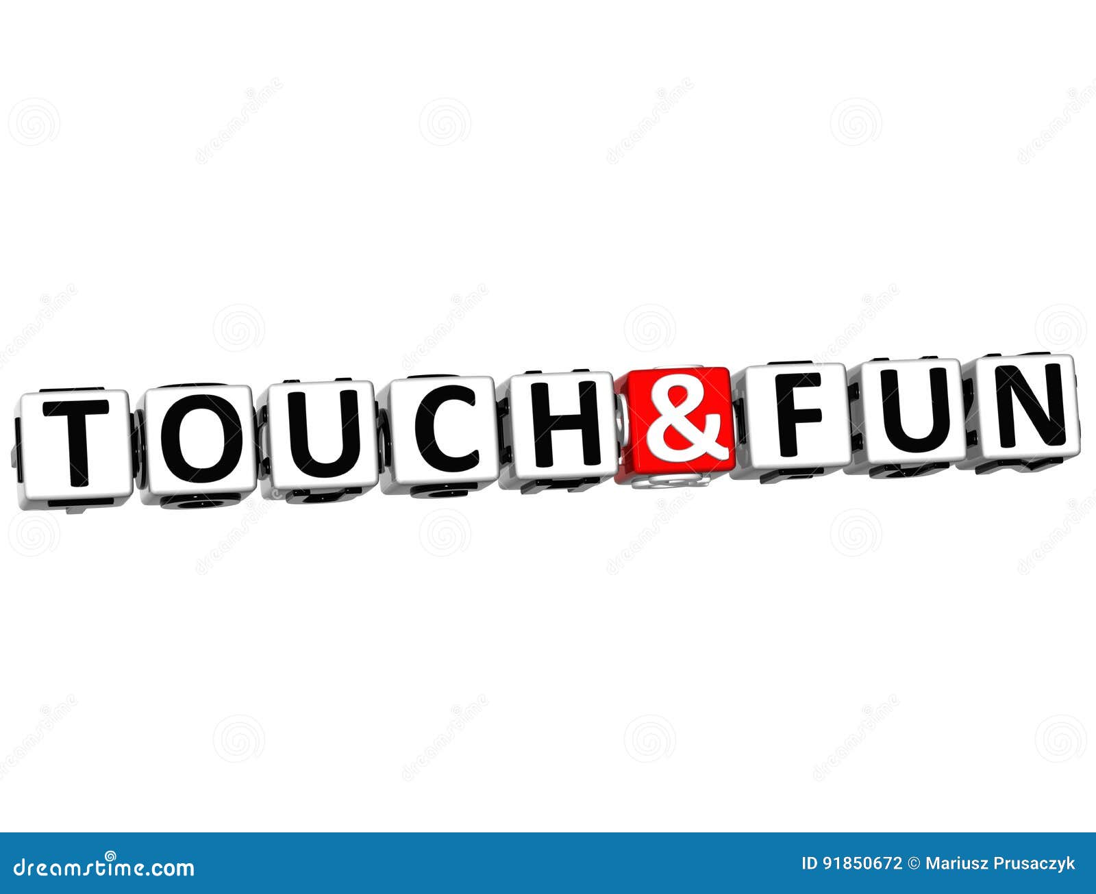 3D Touch and Fun Button Click Here Block Text Stock Illustration ...