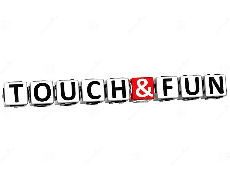 3D Touch and Fun Button Click Here Block Text Stock Illustration ...