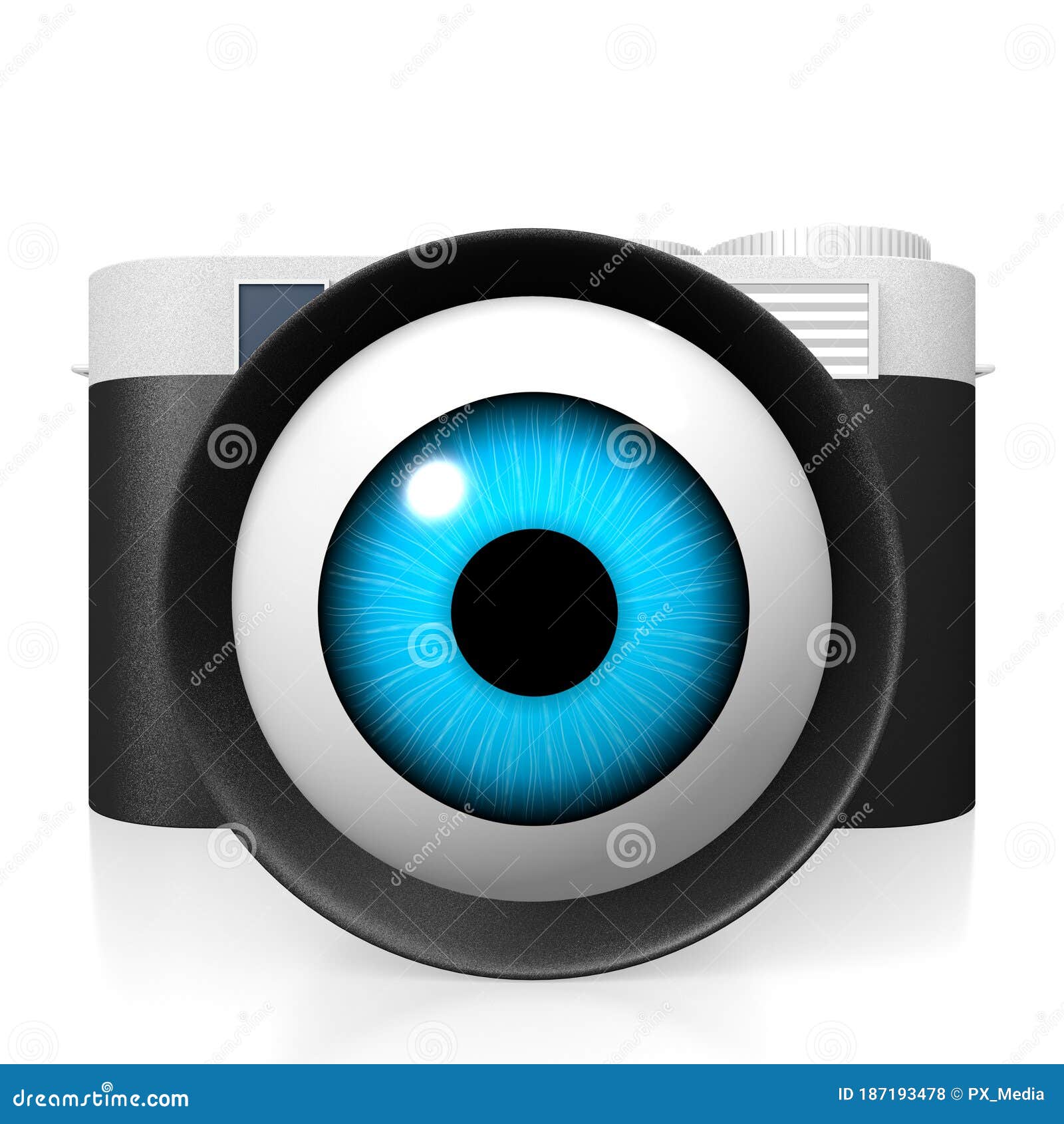 3D Eye, Tourist Camera Illustration Stock Illustration - Illustration ...