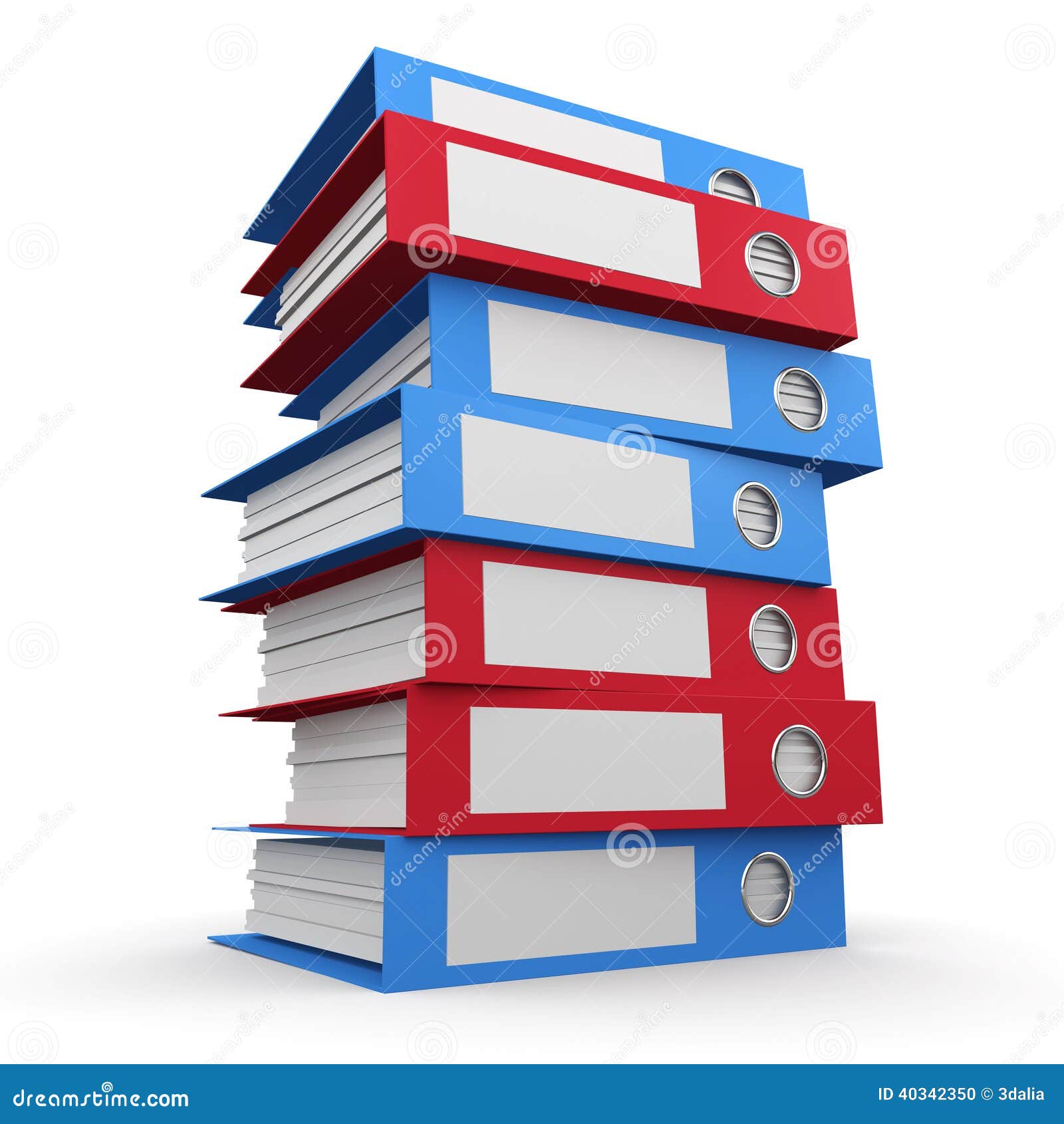 3d Tower of folders stock illustration. Illustration of documents ...