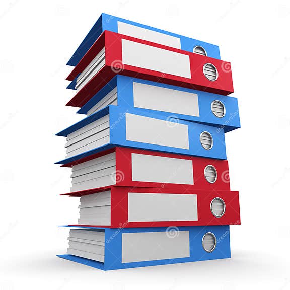 3d Tower of folders stock illustration. Illustration of documents ...